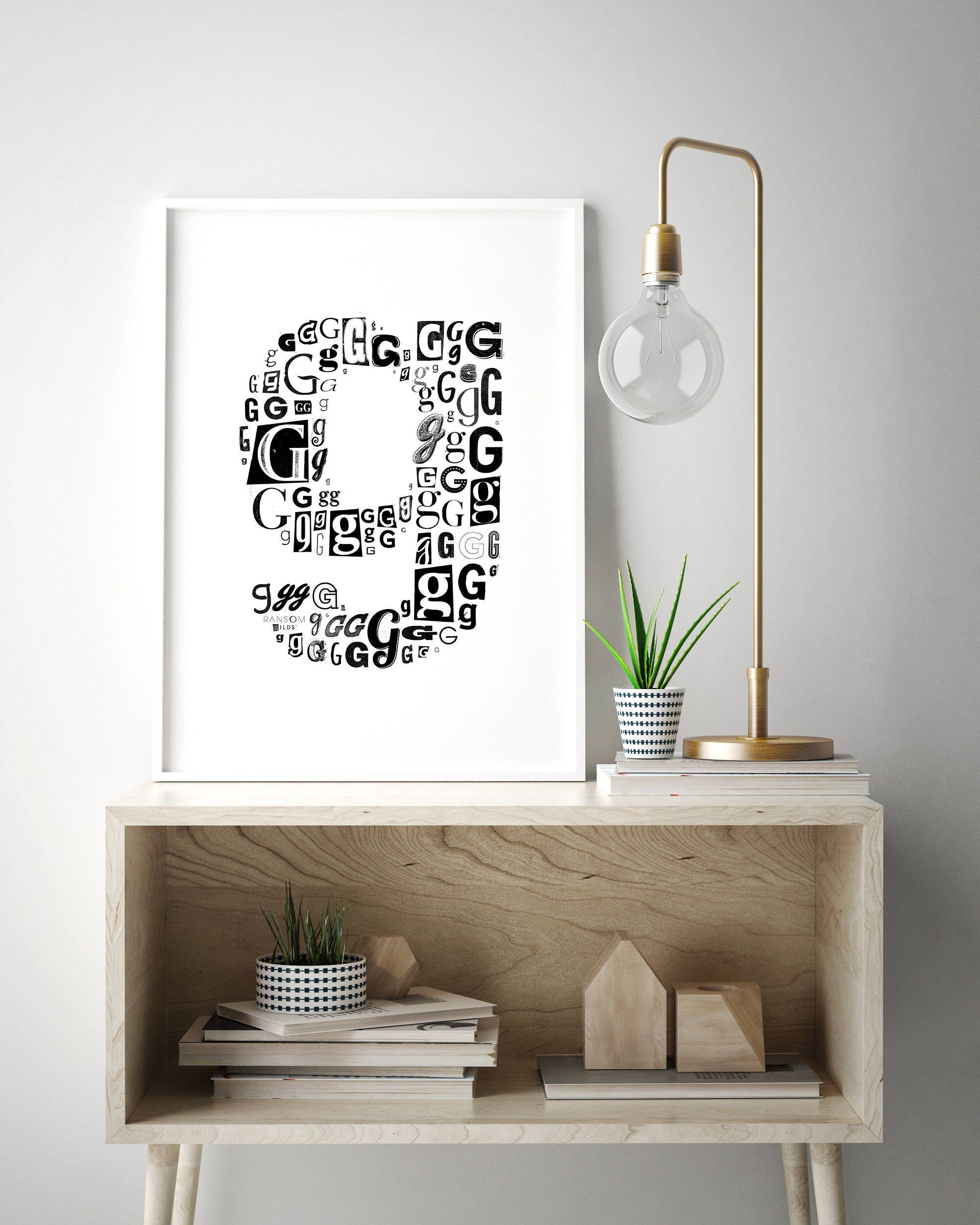 Letter G Print Printable, Letter Poster, Letter G Wall Decor, Letter G ...