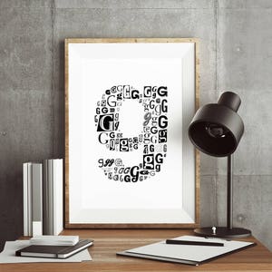 Letter G Print Printable, Letter Poster, Letter G Wall Decor, Letter G ...