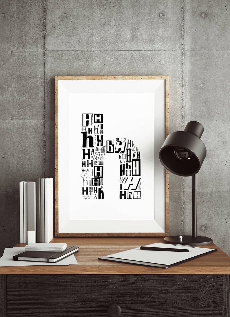 Letter H Print, Printable, Letter H Poster, Letter H Wall Decor, Letter ...