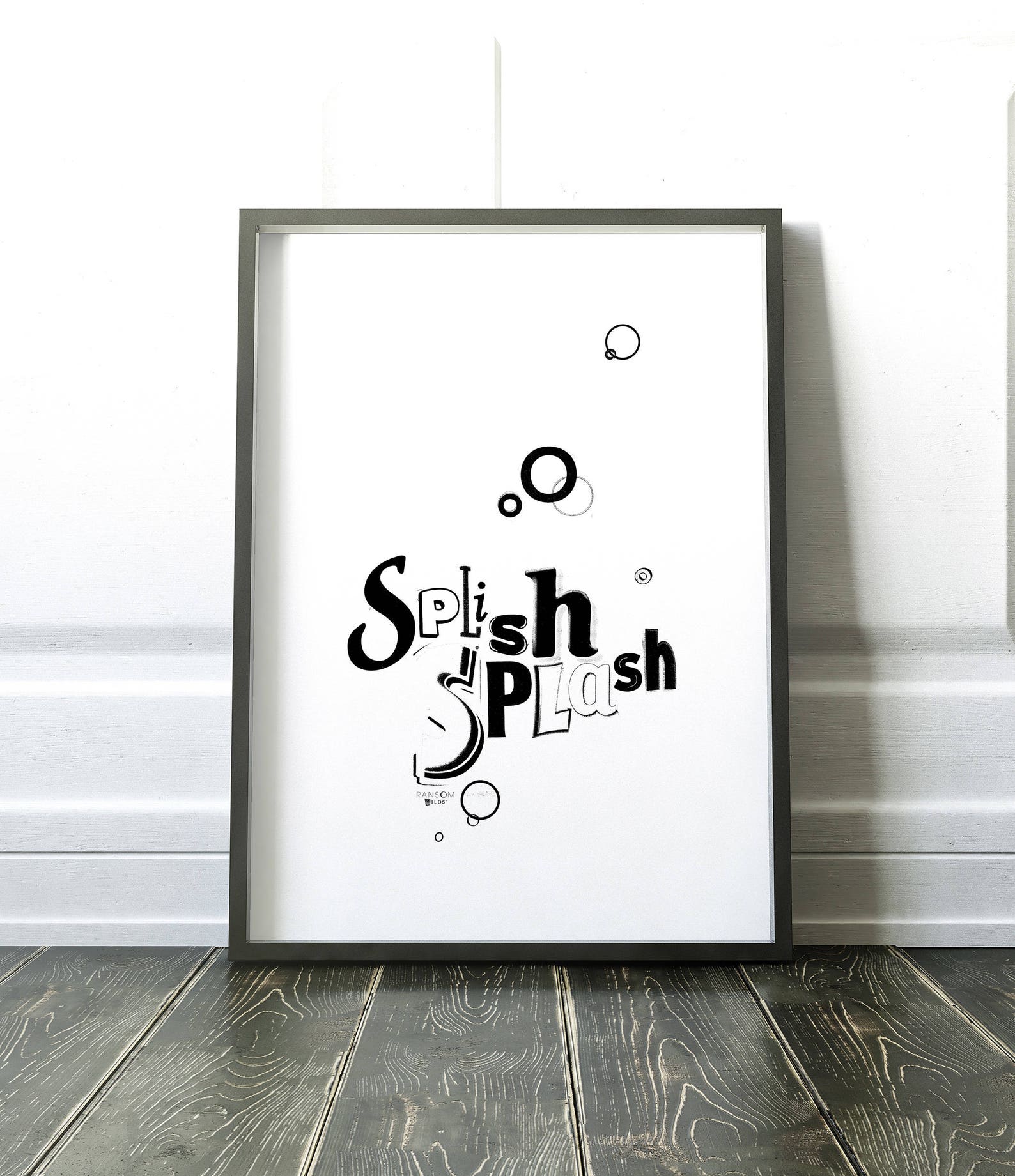 Bathroom Wall Decor, Splish Splash, Bathroom Decor, Bathroom Art, Black ...