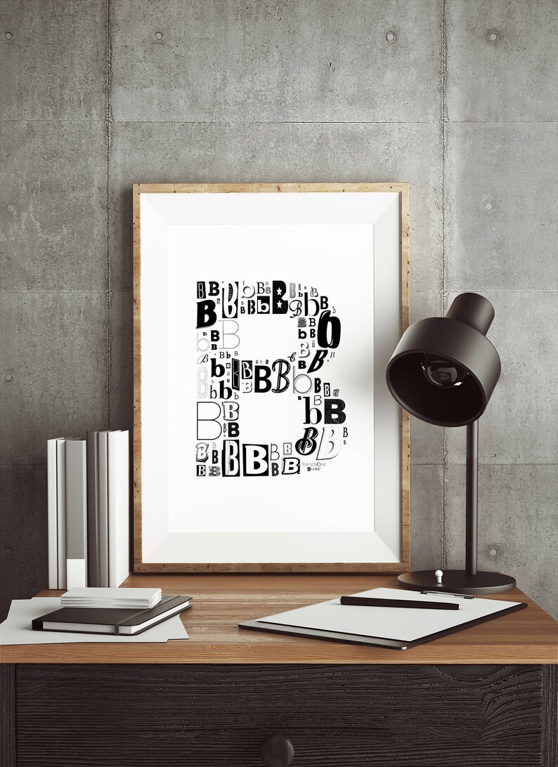 Letter B Print, Printable, Letter B Poster, Letter B Wall Decor, Letter ...