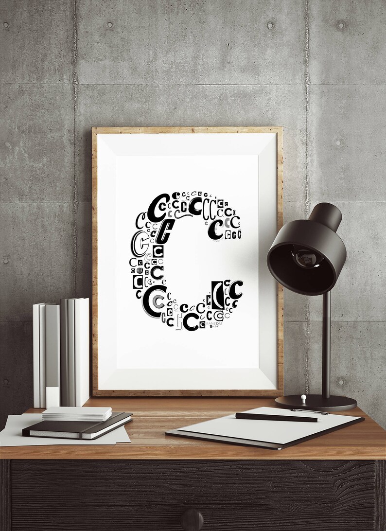 Letter C Print Printable, Letter C Poster, Letter C Wall Decor, Letter ...