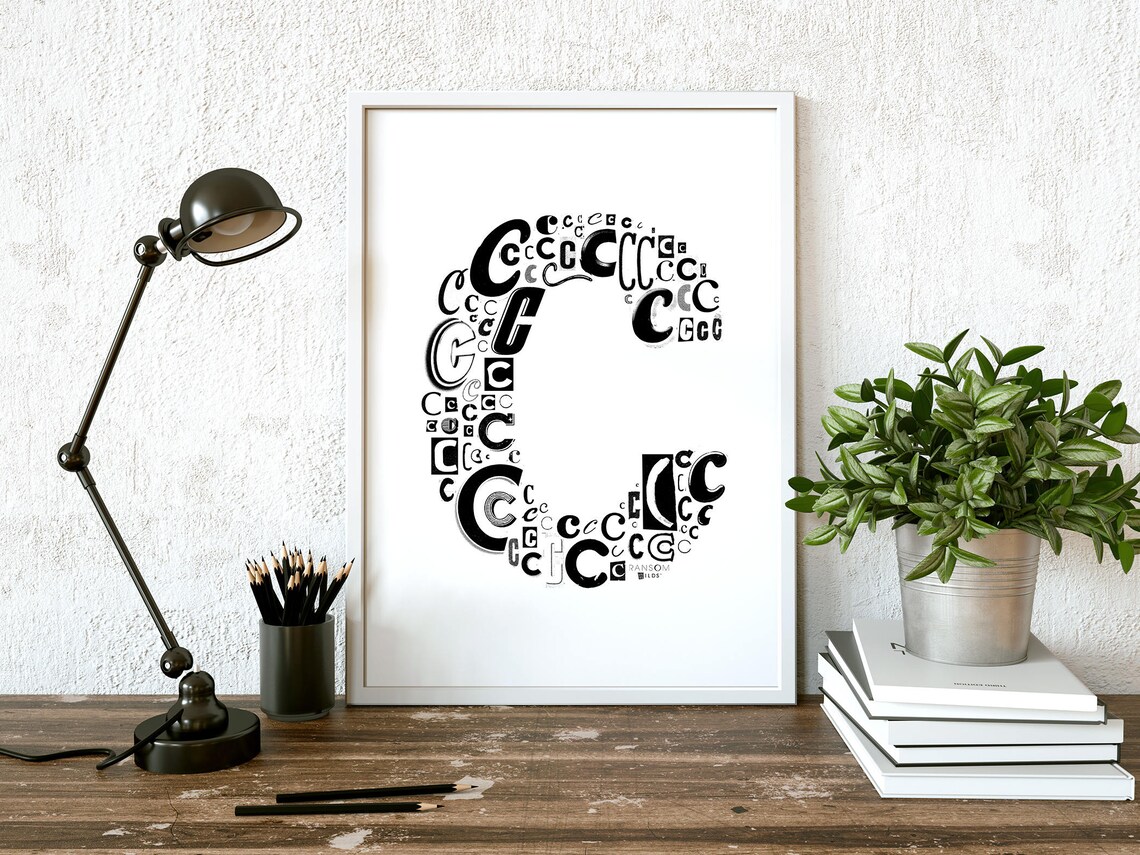 Letter C Print Printable, Letter C Poster, Letter C Wall Decor, Letter ...