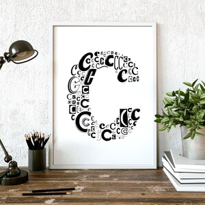 Letter C Print Printable, Letter C Poster, Letter C Wall Decor, Letter ...