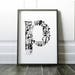 Letter P Print, Typography Print P, Letter P Poster, Letter P Wall ...