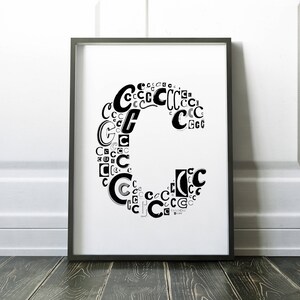 Letter C Print Printable, Letter C Poster, Letter C Wall Decor, Letter ...