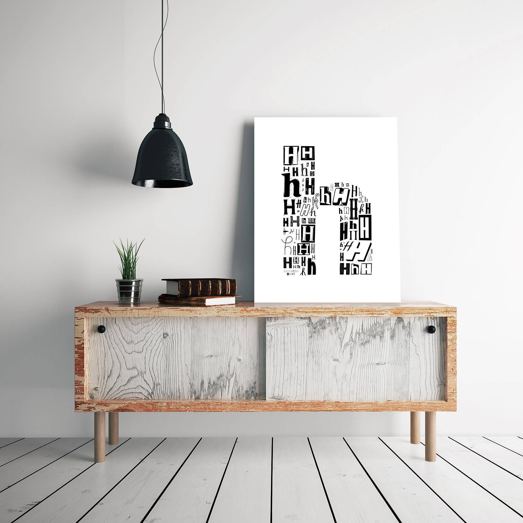 Letter H Print Printable Letter H Poster Letter H Wall - Etsy