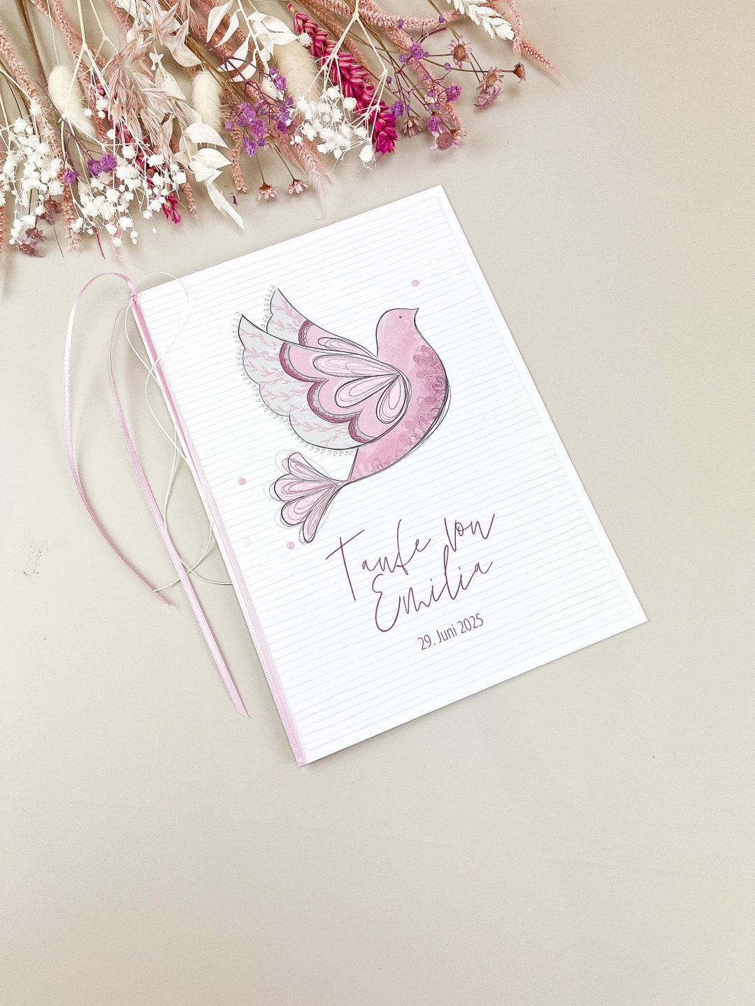 Church Booklet Baptism Booklet Dove Pink - Etsy