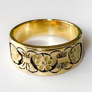 Victorian 14k Cut Out Posey Flower Band Ring 4.1g - Etsy