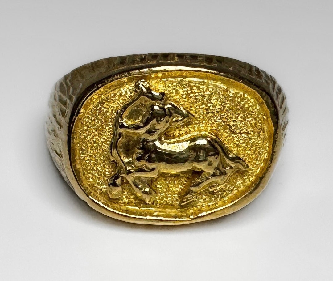 Antique MCM 18k Gents Centaur/sagittarius Signet Pinky Ring 7.8g - Etsy