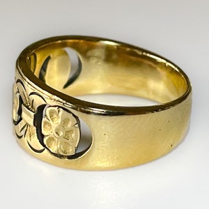 Victorian 14k Cut Out Posey Flower Band Ring 4.1g - Etsy