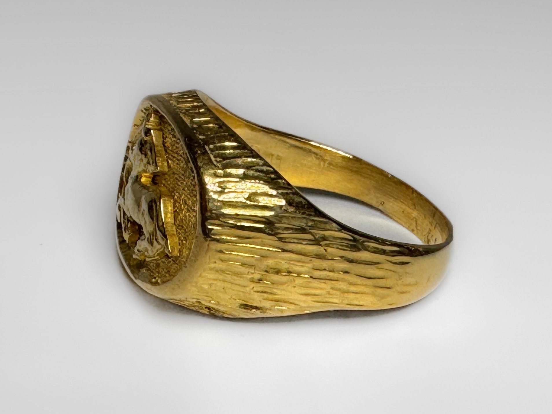 Antique MCM 18k Gents Centaur/sagittarius Signet Pinky Ring 7.8g - Etsy