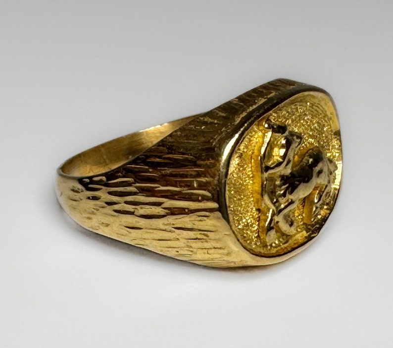 Antique MCM 18k Gents Centaur/sagittarius Signet Pinky Ring 7.8g - Etsy