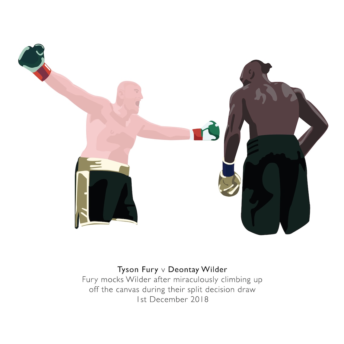 Tyson Fury V Deontay Wilder Illustrated Boxing Print / Poster - Etsy