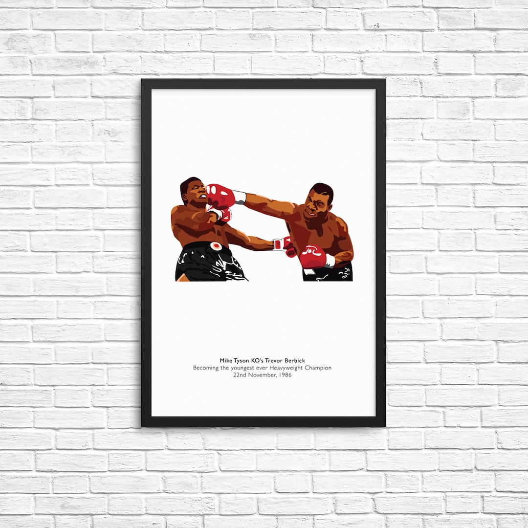 Mike Tyson V Trevor Berbick Illustrated Boxing Print / Poster - Etsy