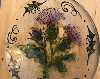 Glass Thistle Dish - Etsy