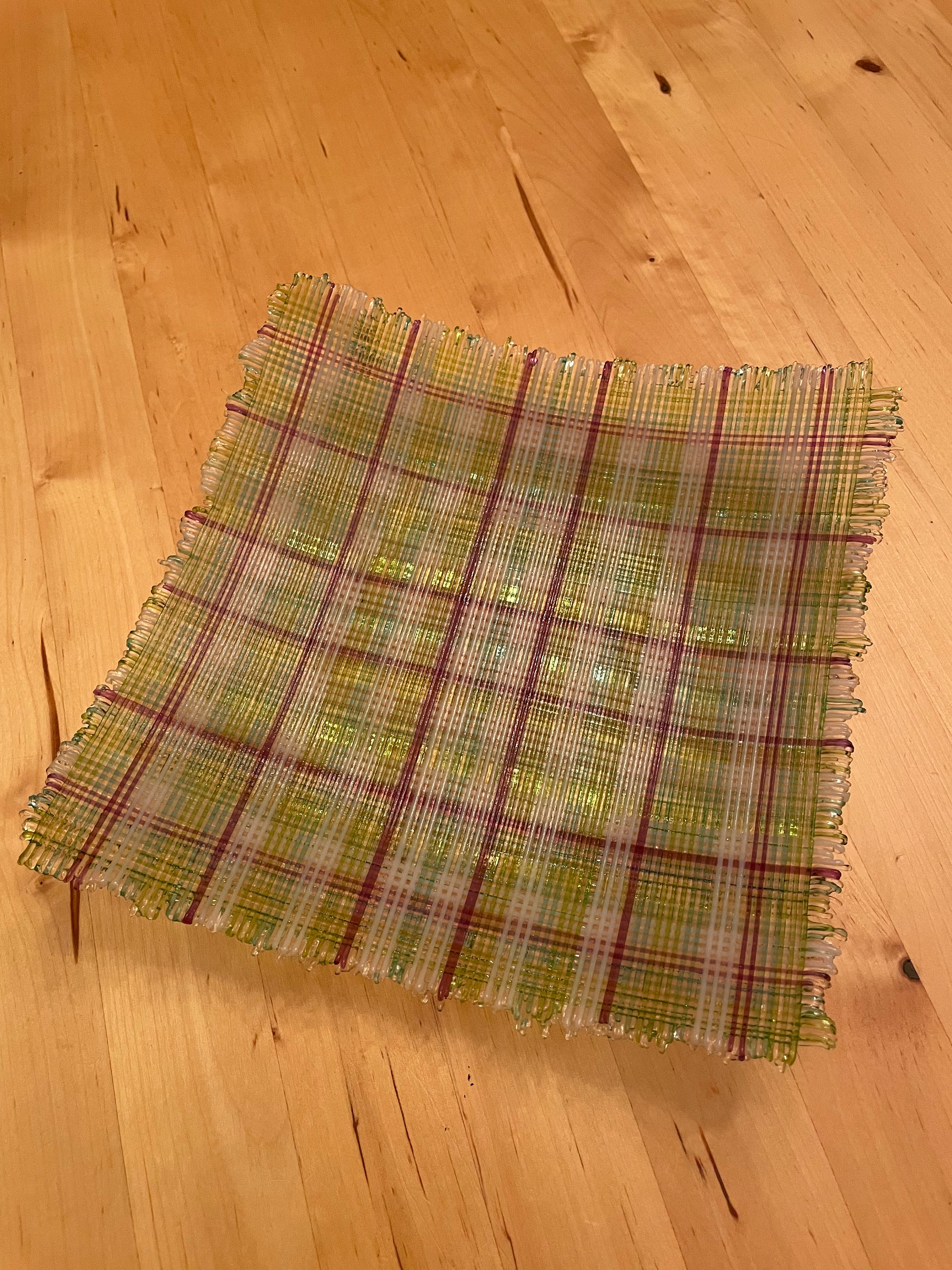 Beautiful Plate Stringers-woven Look-fused Glass-handmade - Etsy