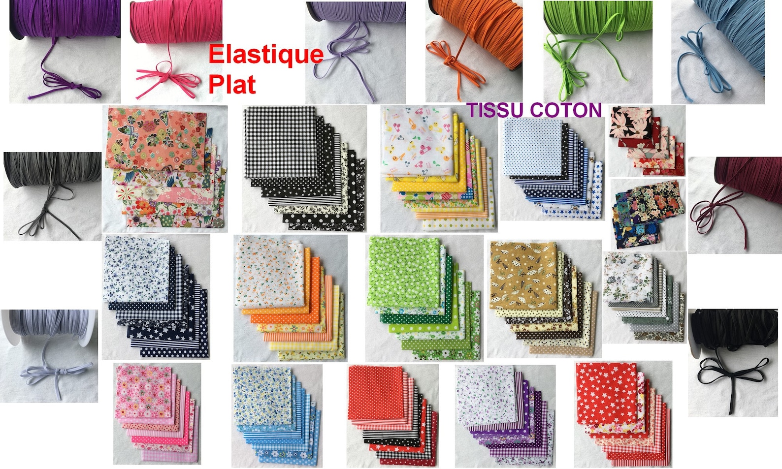 Lot de coupons tissus 100% coton patchwork assortiment de - Etsy France