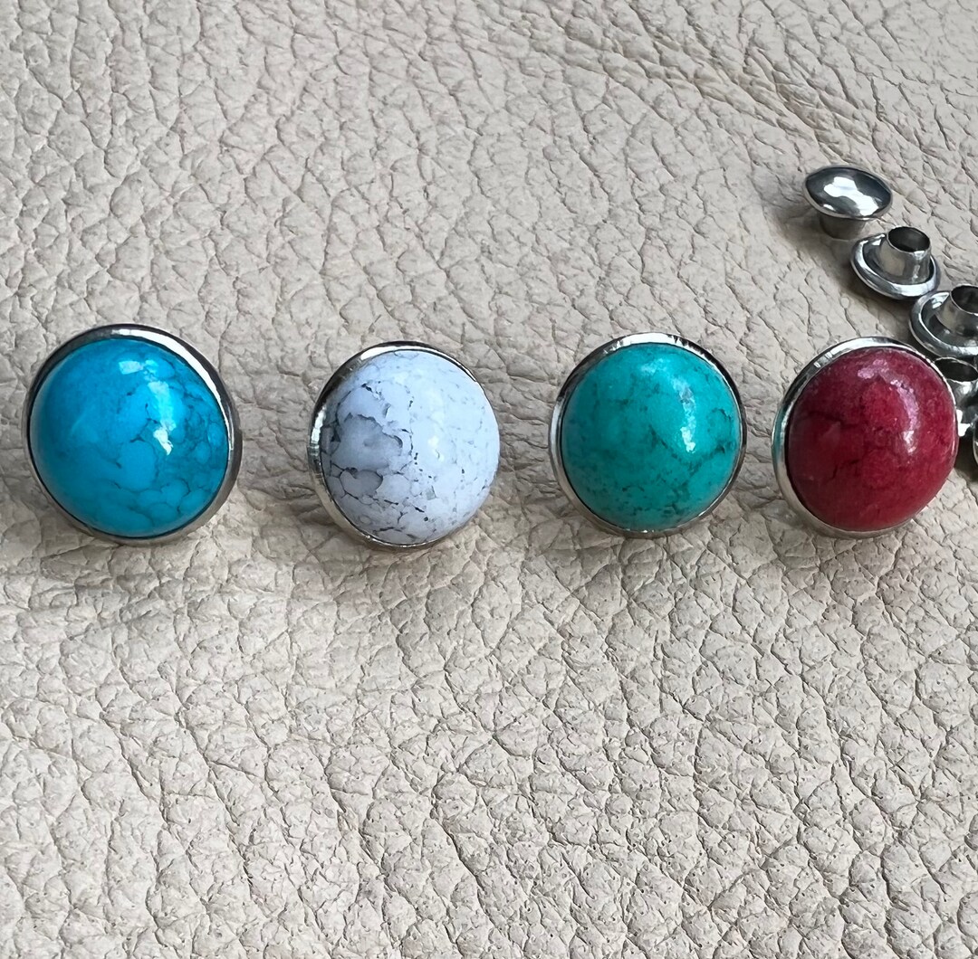 Rivet, 30PCS, Dome, Beads, Turquoise, Round, Nail, Fastener, Ornament ...