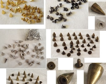 25mm Black Giant Tree Spikes, Gunmetal Screwback Metal Spikes for ...