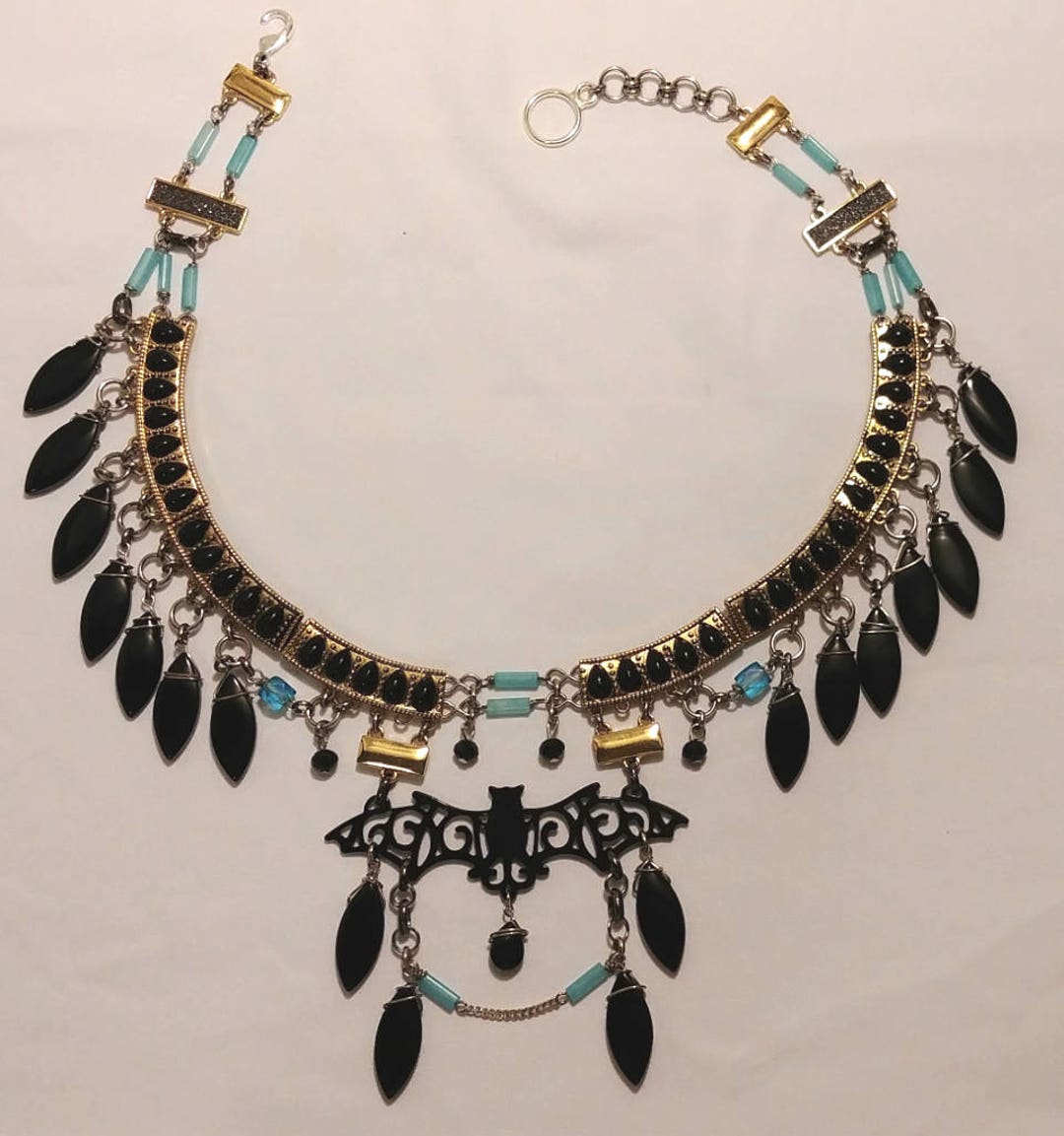 Royal Vampire Goth Filigree Bat Egyptian Necklace Handmade - Etsy