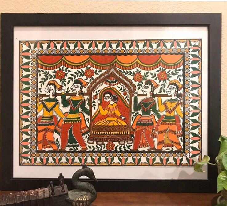 Indian Madhubani Painting | Etsy