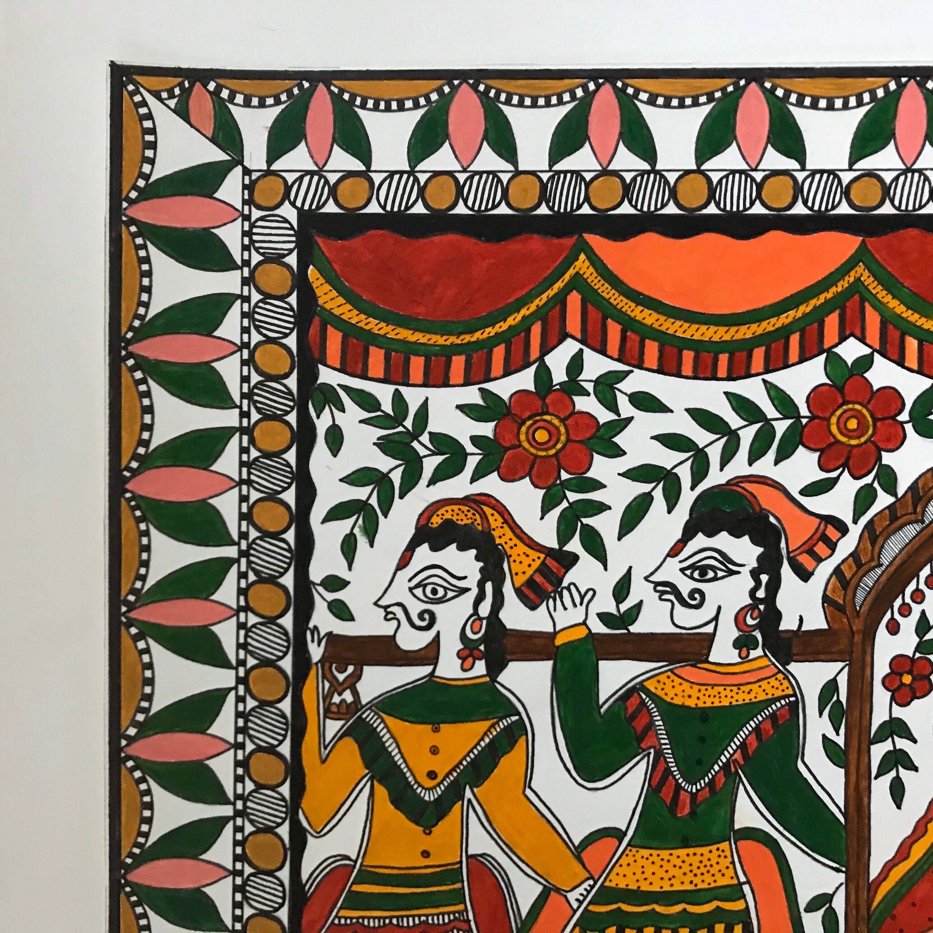 Indian Madhubani Painting | Etsy