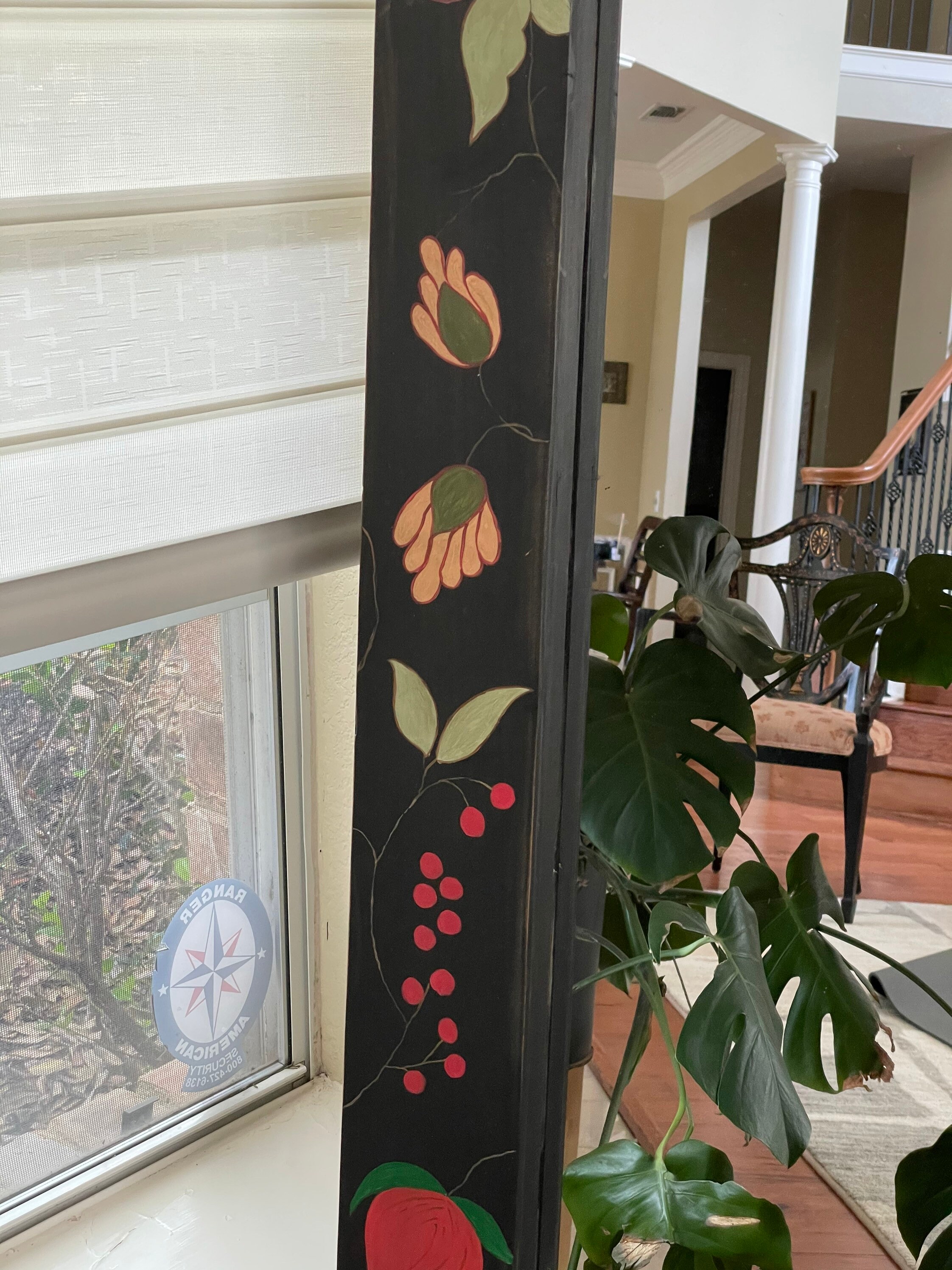 Hand painted rustic floral wooden mirror - Etsy.de