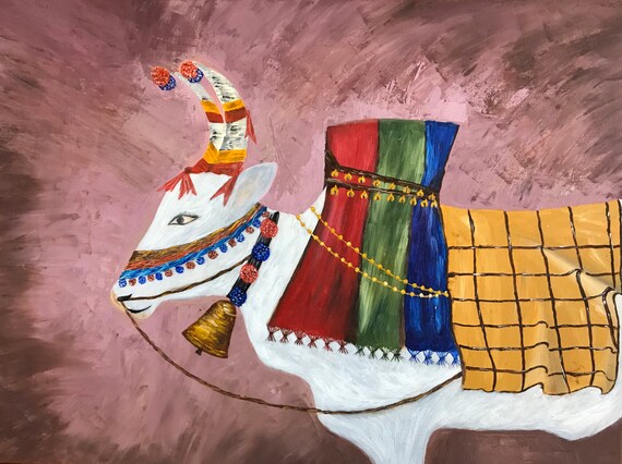 Indian Contemporary Art of Ceremonial Nandi | Etsy