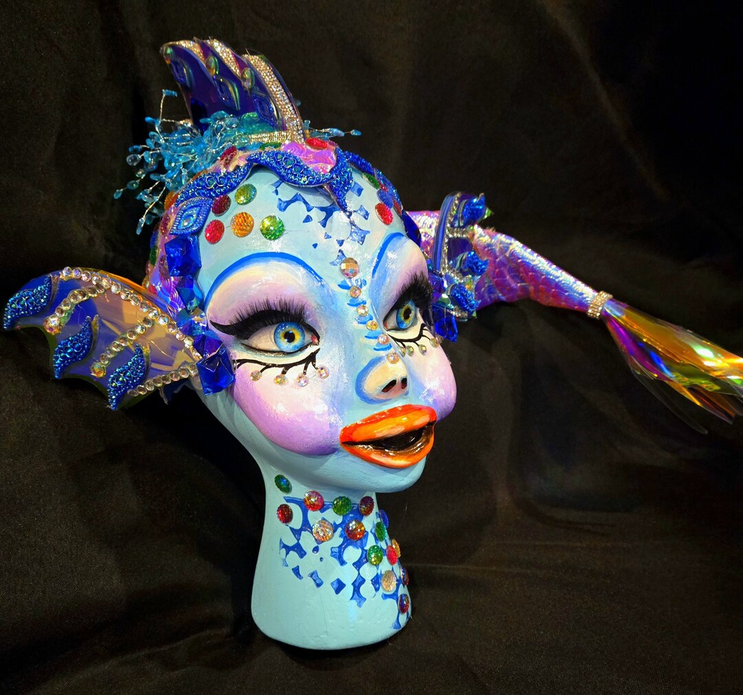Fish Girl Mannequin, Rainbow Fish Girl, Fish Head - Etsy