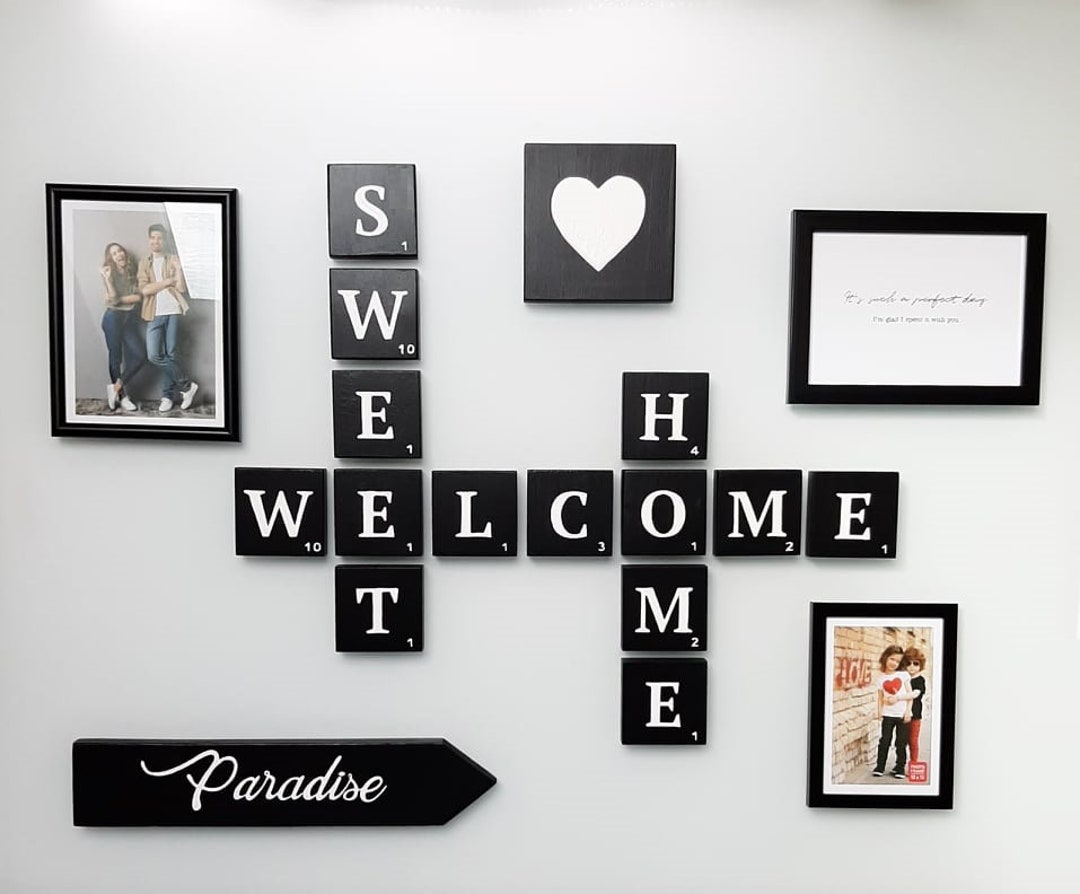 Letra Scrabble, letra de madera, letra gigante, decoración de pared ...