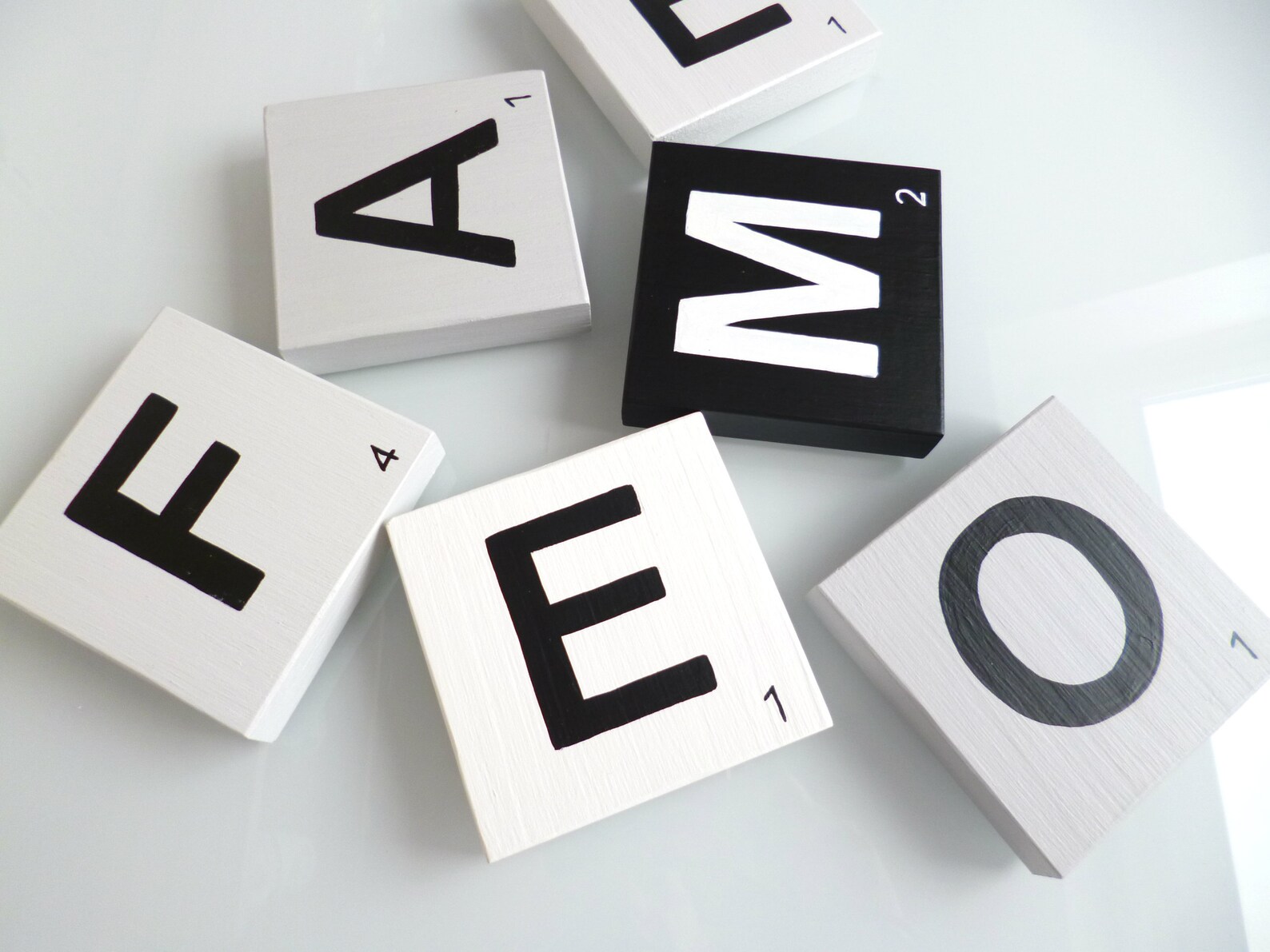 Giant scrabble letter wooden wall decoration monochrome | Etsy