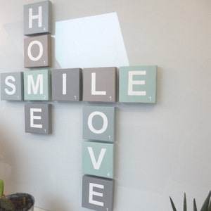 Giant Scrabble Letter Wooden Letter Pastel Colors Zen - Etsy