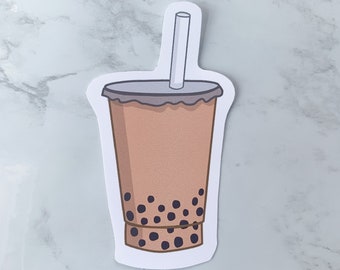 Boba Tea Clear Vinyl Sticker - Etsy