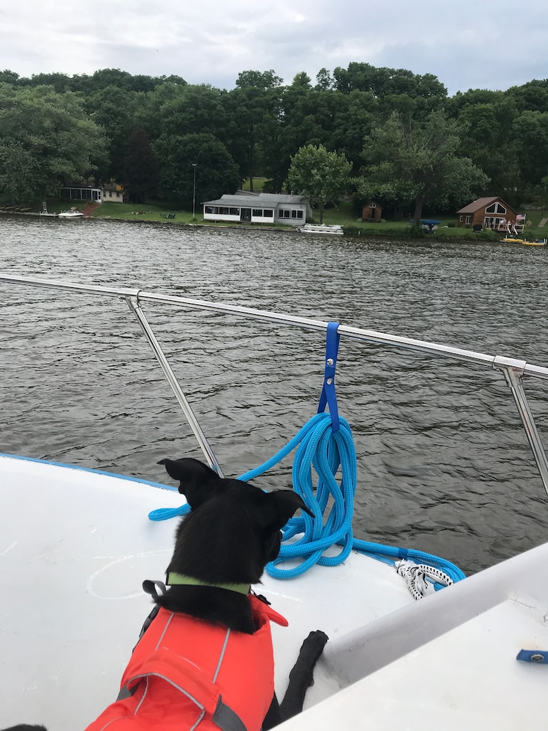 Set of 4 Boat Railing Straps for Holding Dock Line Rope on (motor ...