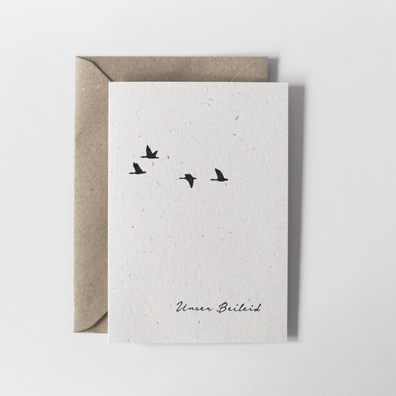 Sympathy Card Birds Funeral Card Condolence Card With Deep | Etsy