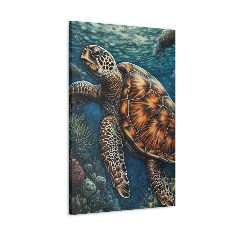 Sea Turtle Canvas Gallery Wraps Beautiful Underwater Print - Etsy