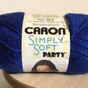 Caron Simply Soft Party Yarn, Knit/crochet Royal Sparkle Acrylic Yarn ...