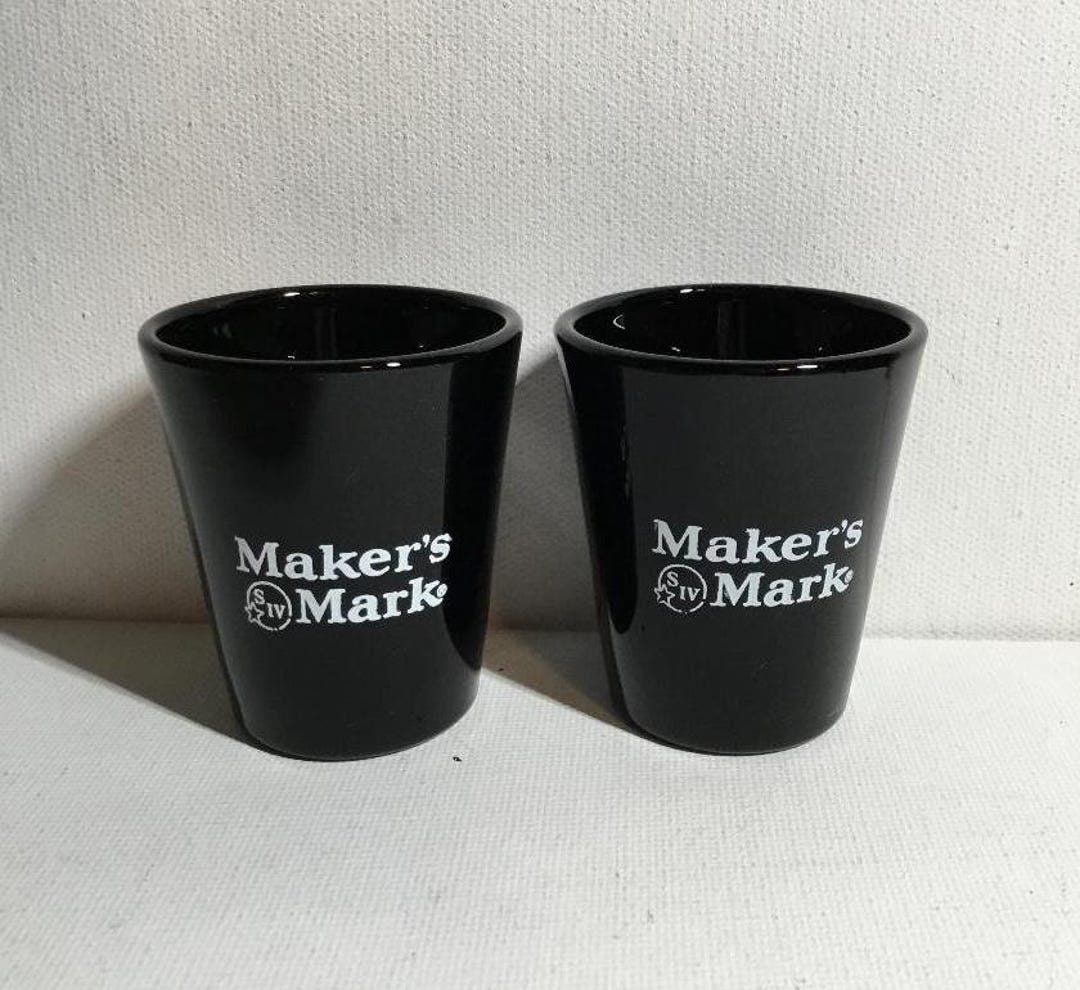 Vintage Makers Mark Omni Hotels Black Shot Glasses White Inscription ...
