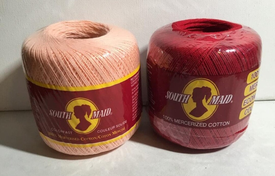 Vintage South Maid Crochet Thread, 100 % Cotton Mercerized Color , 350 ...