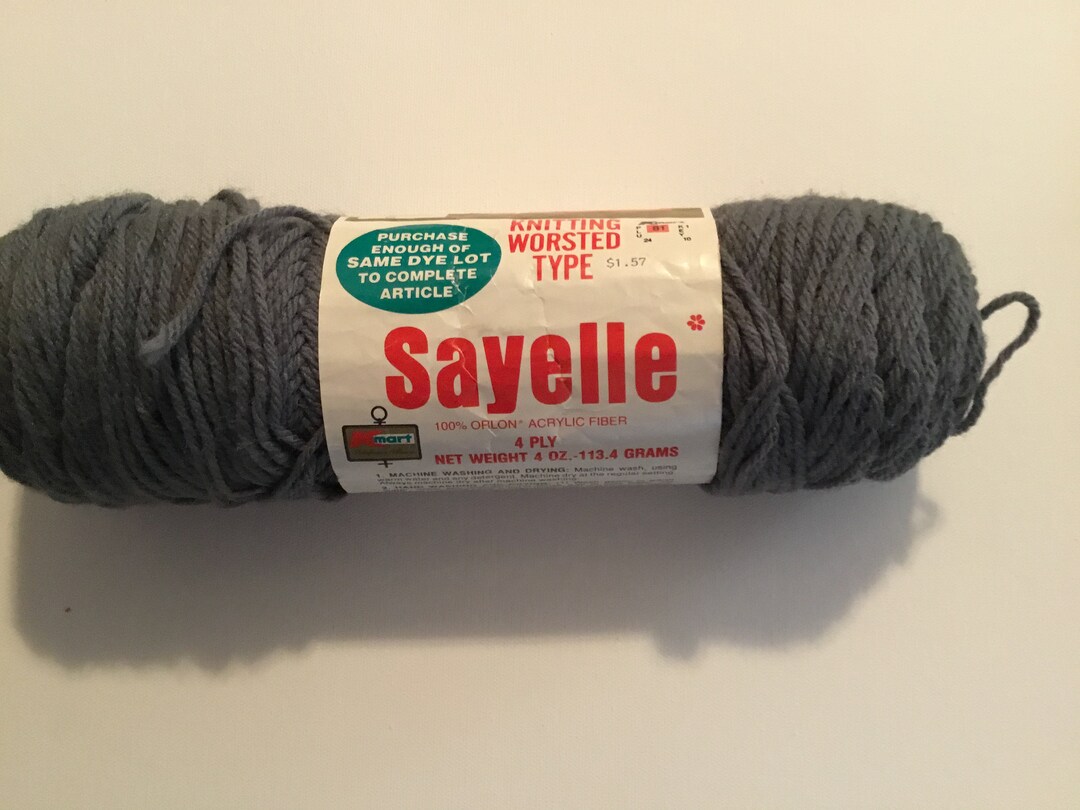 Vintage. Rare, Sayelle Smokescreen Yarn, 100% Acrylic, Knit, Crochet ...