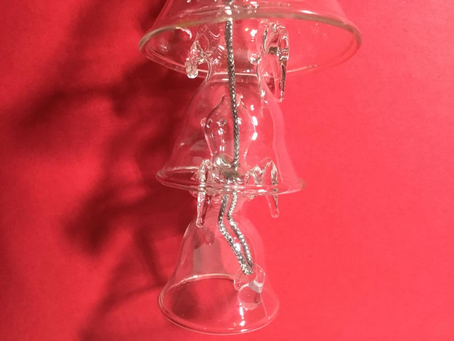 Vintage Angel Nesting Bells. Three Clear Glass Praying Angel Bells W ...