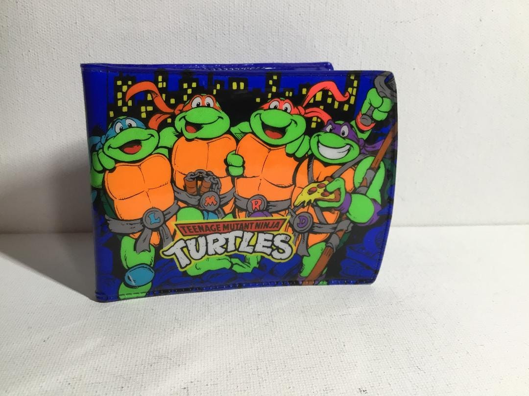 Vintage Teenage Mutant Ninja Turtles Wallet. 1991 Mirage Studios Blue ...