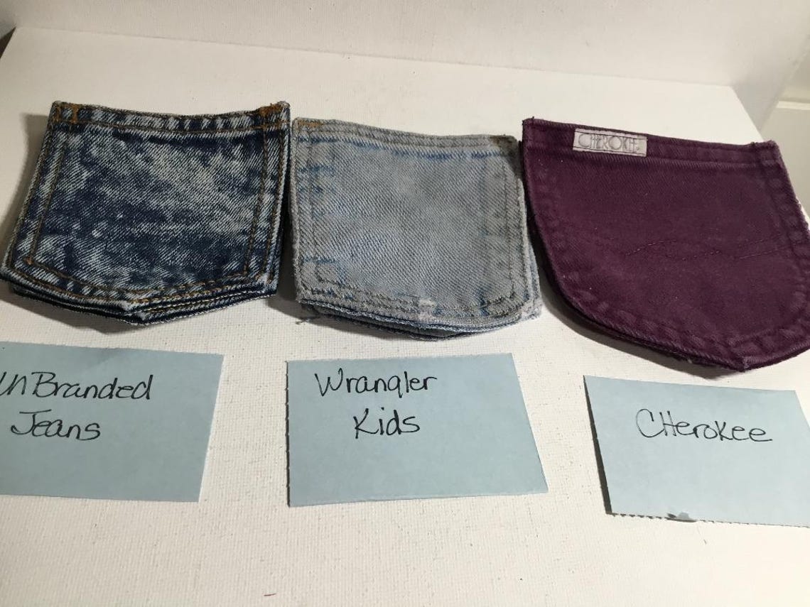Denim Jean Back Pockets. VINTAGE Salvaged, Upcycle Back Denim Jean ...