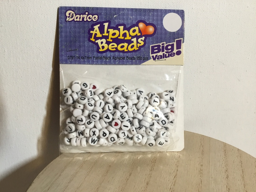 Vintage Darice Alpha/alphabet Round Beads, Red Heart Beads - Etsy