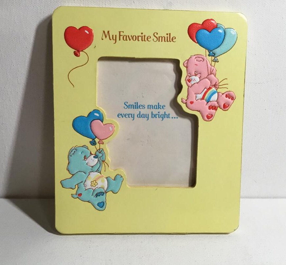 Vintage Care Bear My Favorite Smile Photo Frame. Wish Bear and Cheer ...