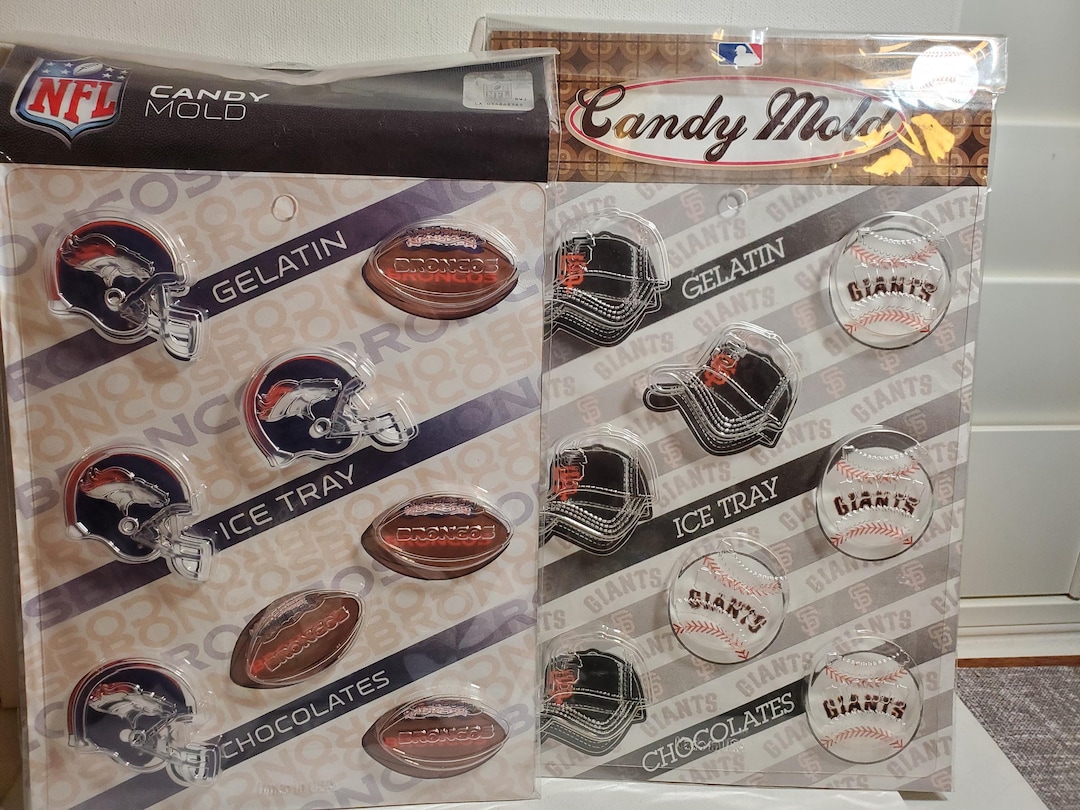Candy Molds, NFL Broncos, MLB Giants Chocolate, Ice, Gelatin, Soap ...