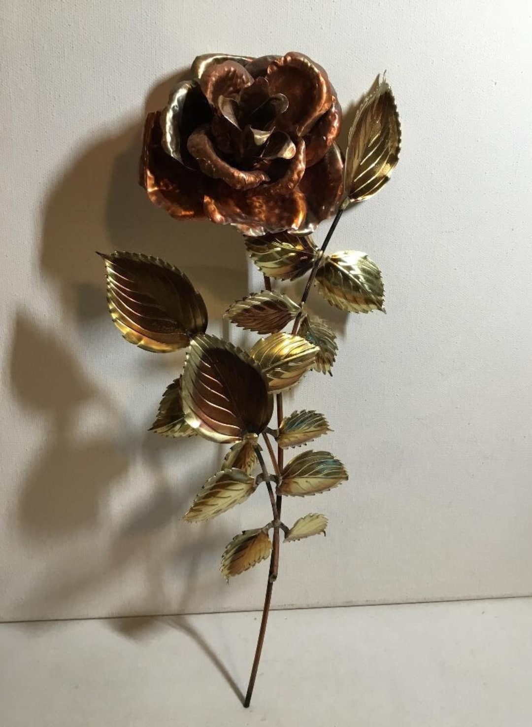 Vintage Home Interior Single Rose Wall Decor. NEW in Original Box, Gold ...