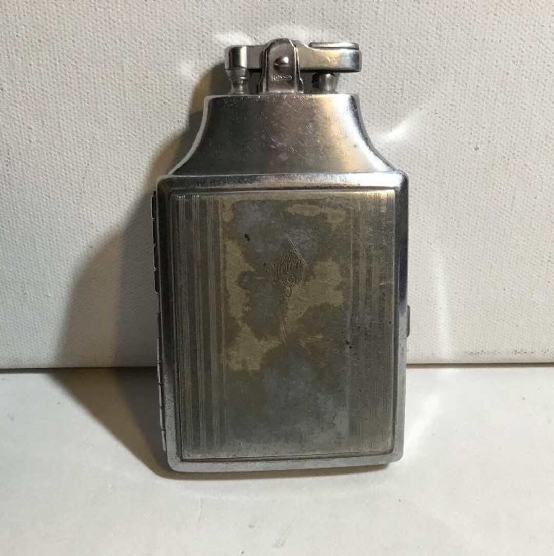 Vintage Ronson Lighter Cigarette Master Case. Art Deco Stainless Metal ...