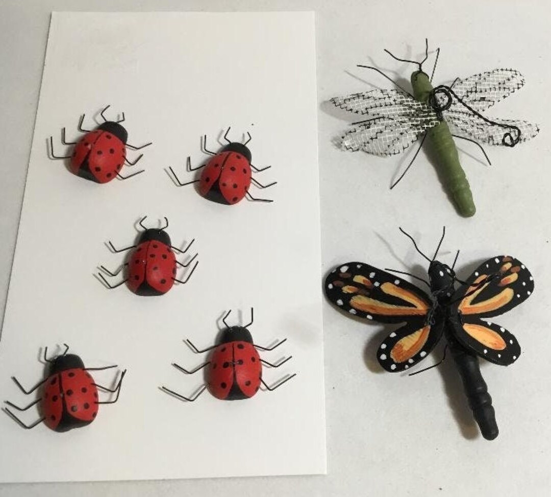 Garden Bug Embellishments, Lady Bugs, Butterflies and Dragon Flies, DIY ...